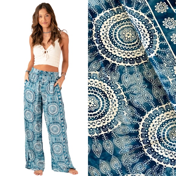 Lotus and Luna | Pants & Jumpsuits | Lotus Luna Pocketed Wide Leg ...